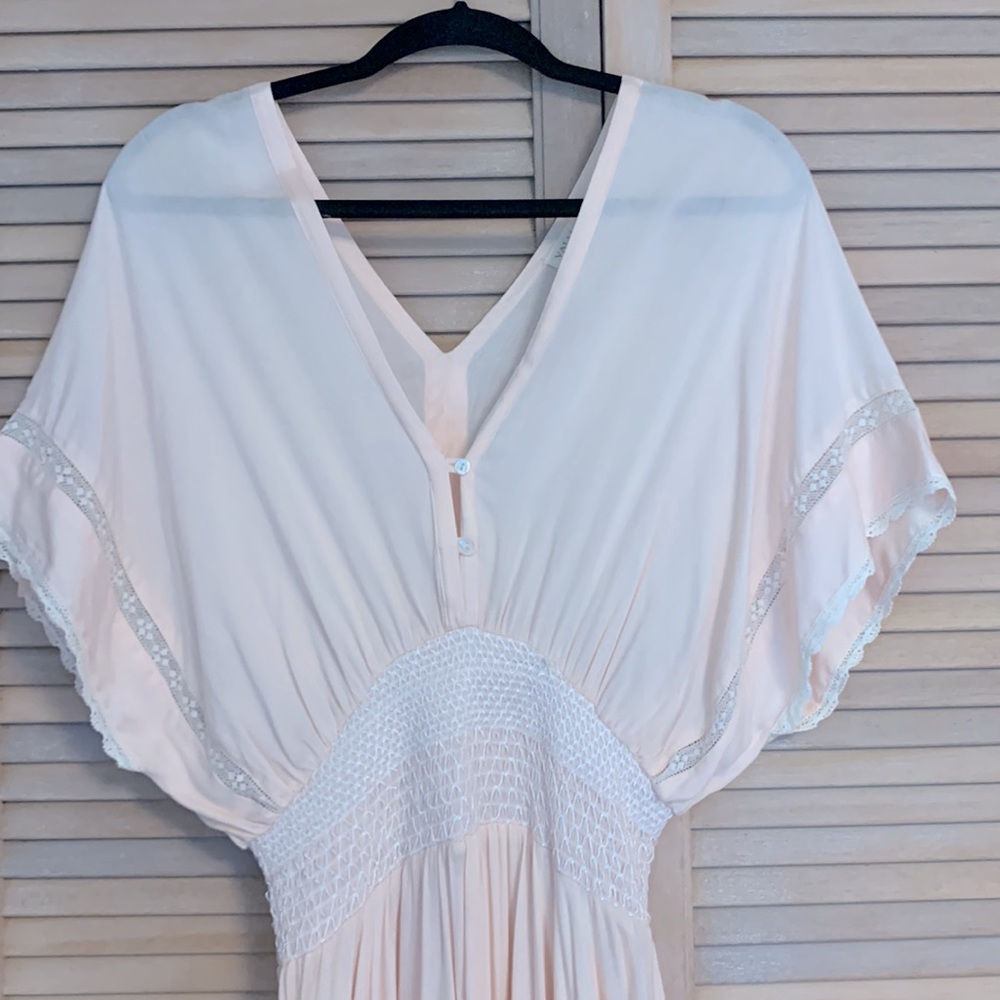 Blush Valiante Boho Dress With Lace Details - Gem